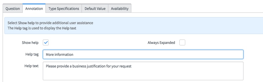 Help Text Options for Service Catalog Variables - ServiceNow Community